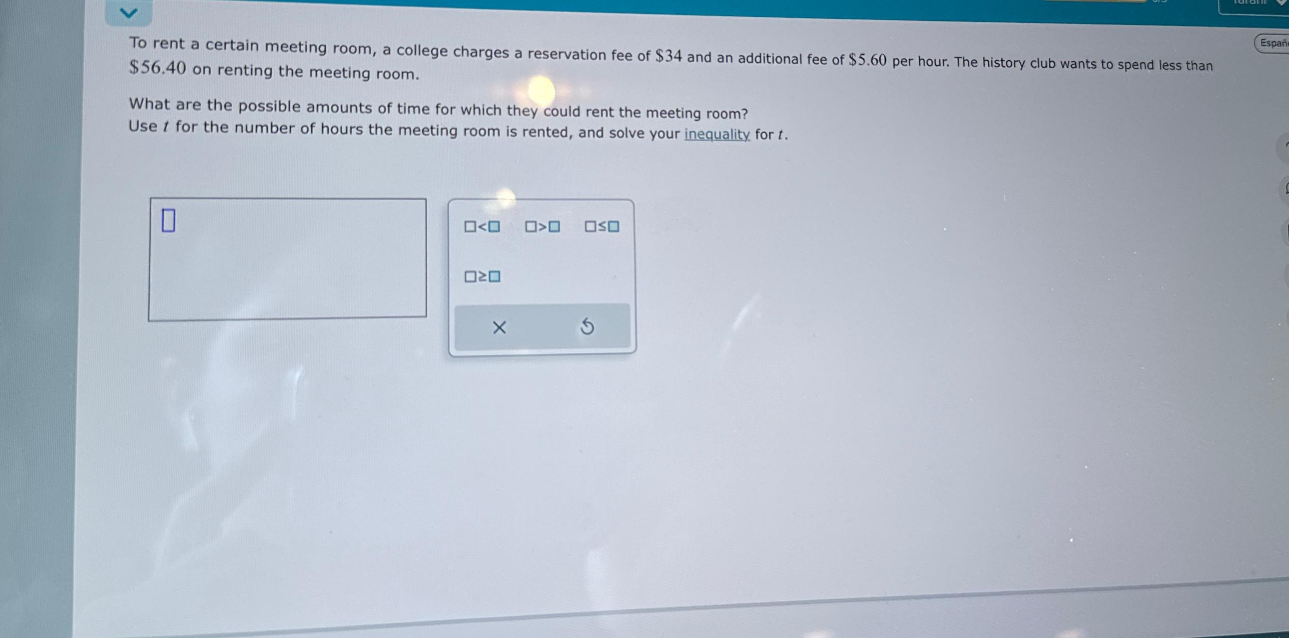 Solved To rent a certain meeting room, a college charges a | Chegg.com