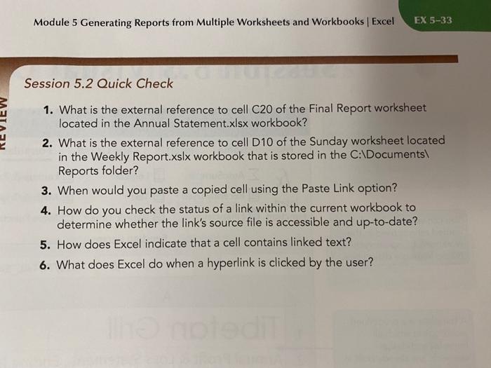Solved Module 5 Generating Reports from Multiple Worksheets | Chegg.com