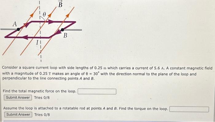 Solved Consider a square current loop with side lengths of | Chegg.com