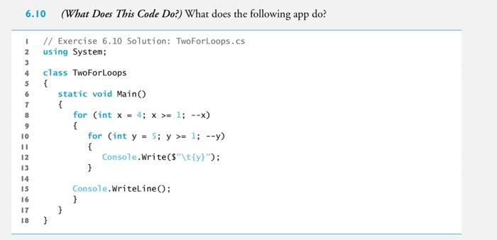 Solved 6.10 (What Does This Code Do?) What does the | Chegg.com