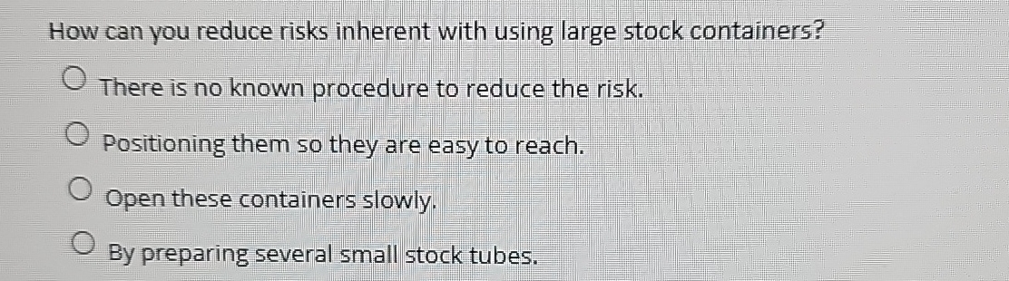 Solved How can you reduce risks inherent with using large | Chegg.com
