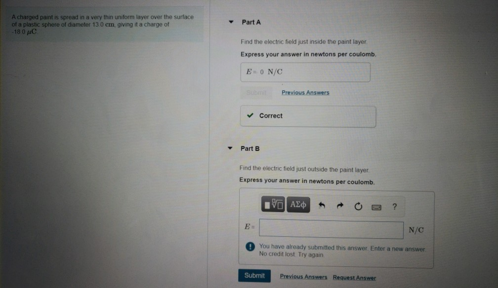 Solved A charged paint is spread in a very thin uniform | Chegg.com