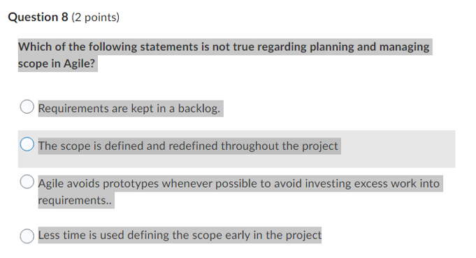 Solved Question 8 (2 ﻿points)Which of the following | Chegg.com