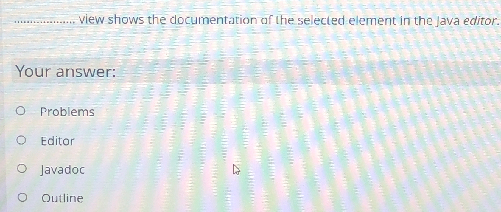 Solved view shows the documentation of the selected element | Chegg.com