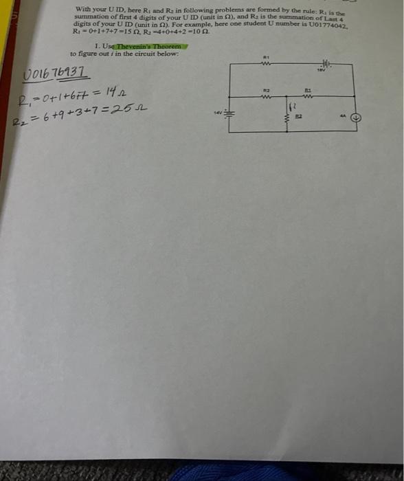 Solved With your UID, here R1 and R2 in following problems | Chegg.com