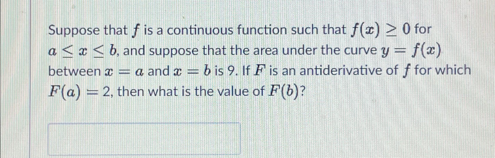 Solved Suppose that f ﻿is a continuous function such that | Chegg.com