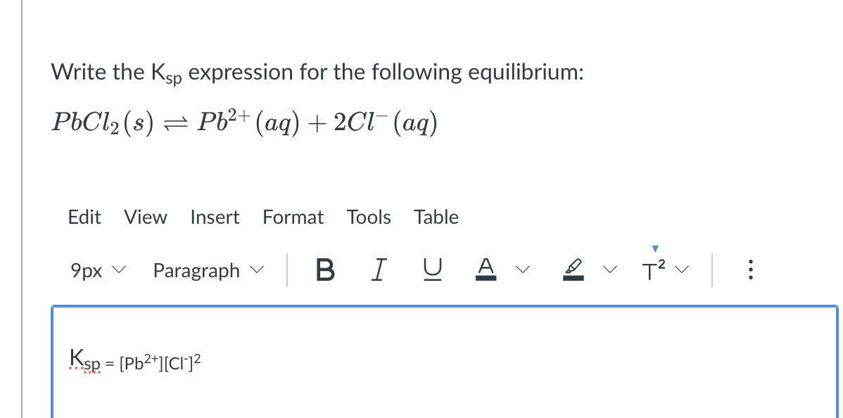Solved Write the Ksp ﻿expression for the following | Chegg.com