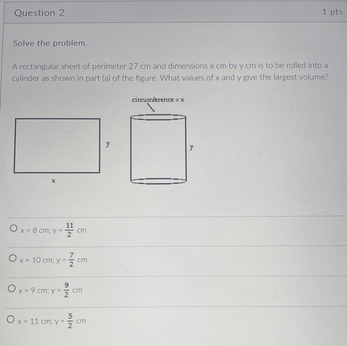 Solved Solve the problem. A rectangular sheet of perimeter | Chegg.com