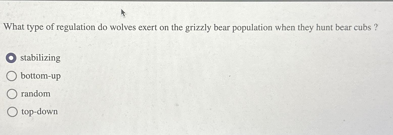 Solved What type of regulation do wolves exert on the | Chegg.com