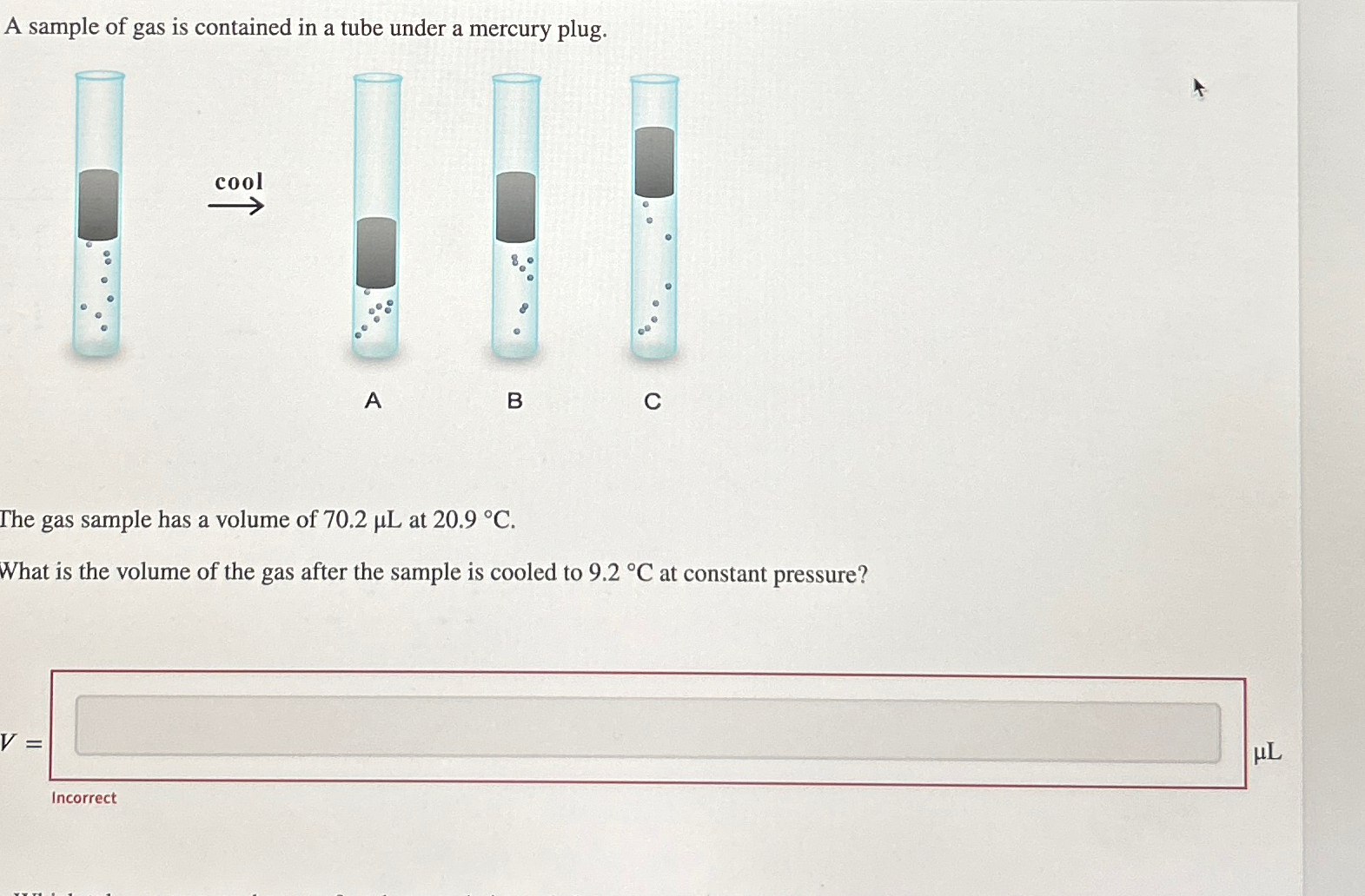 Solved A sample of gas is contained in a tube under a | Chegg.com