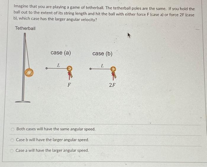 Solved Imagine that you are playing a game of tetherball. | Chegg.com Solved Imagine that you are playing a game of tetherball. | Chegg.com