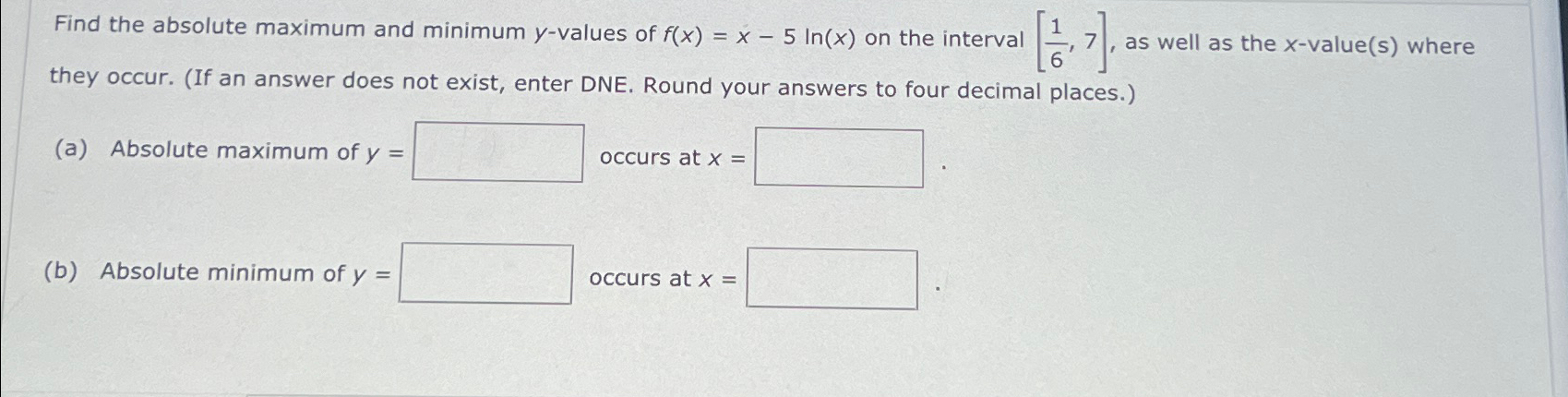 Solved Find the absolute maximum and minimum y-values of | Chegg.com