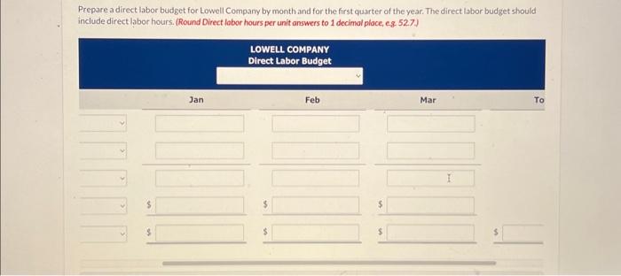 Solved Prepare a production budget for Lowell Company by | Chegg.com