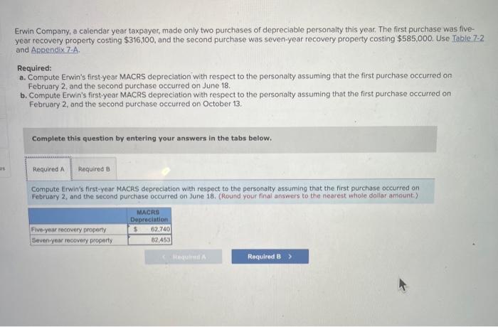 Solved Erwin Company, a calendar year taxpayer, made only | Chegg.com