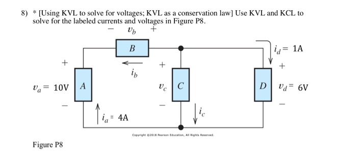 Solved 8) * [Using KVL to solve for voltages; KVL as a | Chegg.com