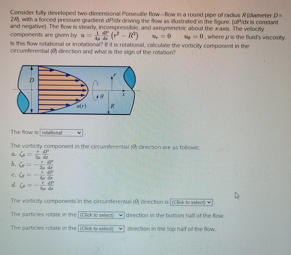 Solved Consider fully developed two-dimensional Poiseuille | Chegg.com