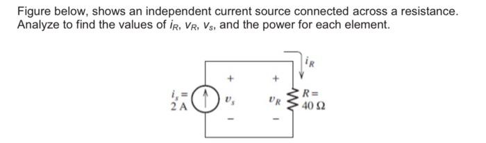 Solved Figure below, shows an independent current source | Chegg.com