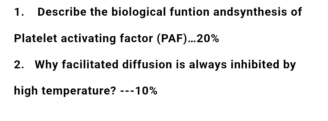 Solved Describe the biological funtion andsynthesis of | Chegg.com