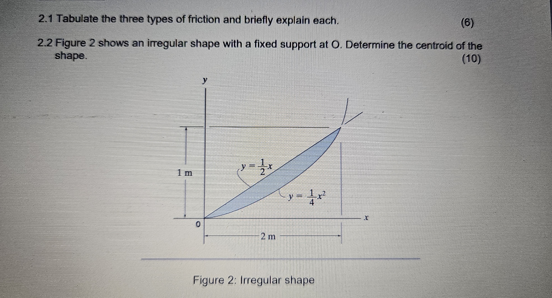 Solved 2.1 ﻿Tabulate the three types of friction and briefly | Chegg.com