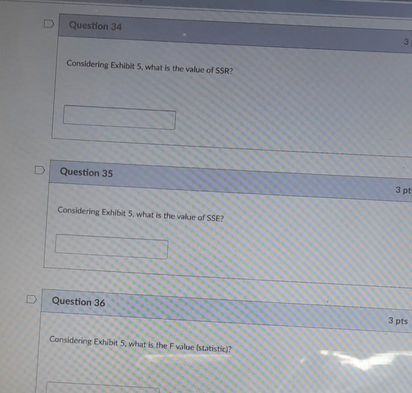 Solved Exhibit 5 In a certain simple regression study, data | Chegg.com
