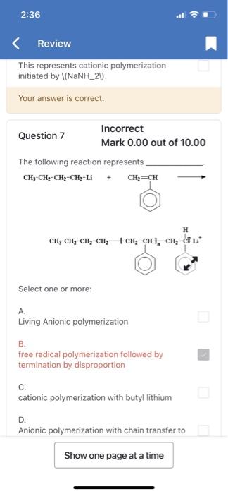 Solved This represents cationic polymerization initiated by | Chegg.com