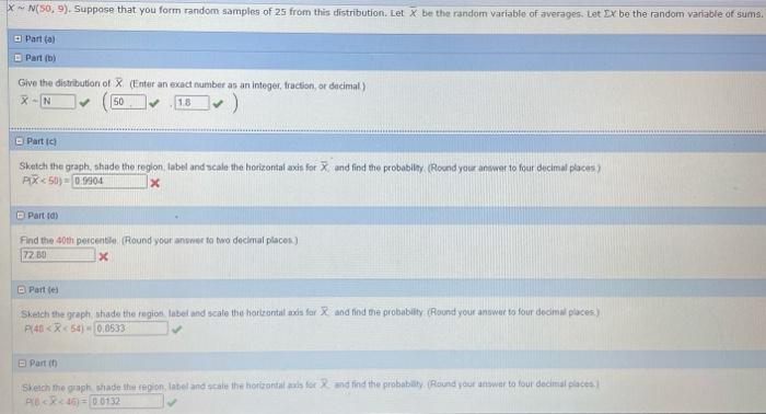Solved x∼N(50,9), Suppose that you form random samples of 25 | Chegg.com