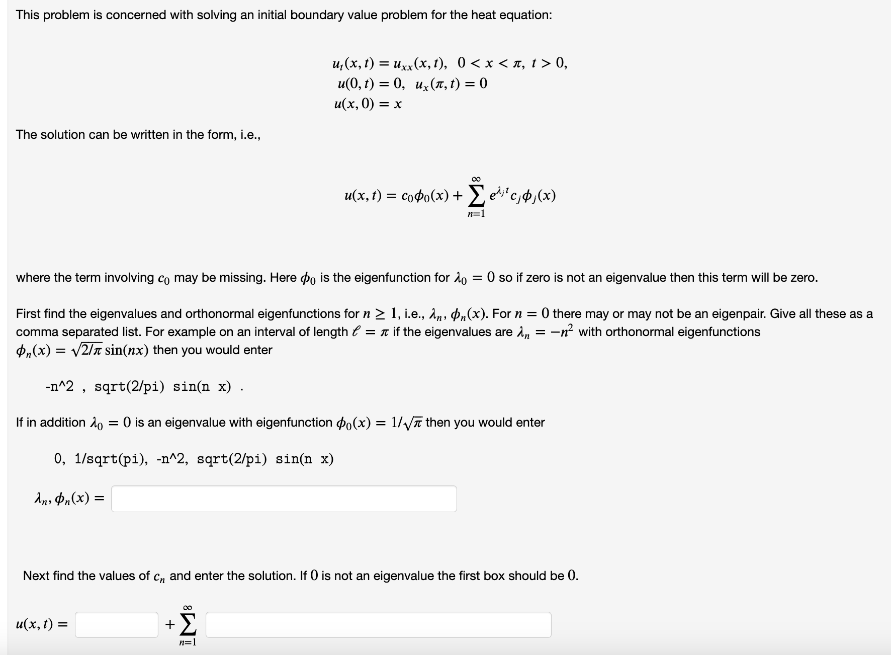 Solved This problem is concerned with solving an initial | Chegg.com