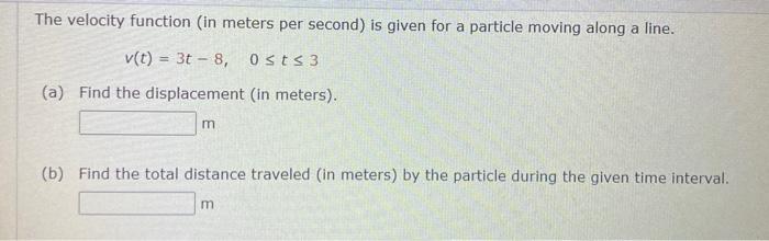 Solved The velocity function (in meters per second) is given | Chegg.com
