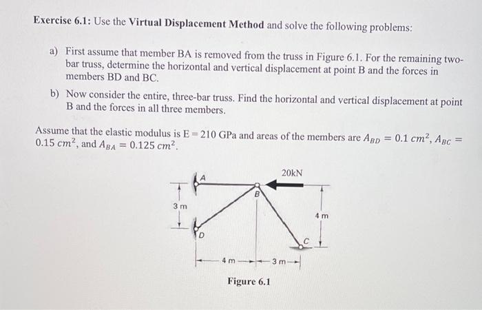 Solved Exercise 6.1: Use the Virtual Displacement Method and | Chegg.com