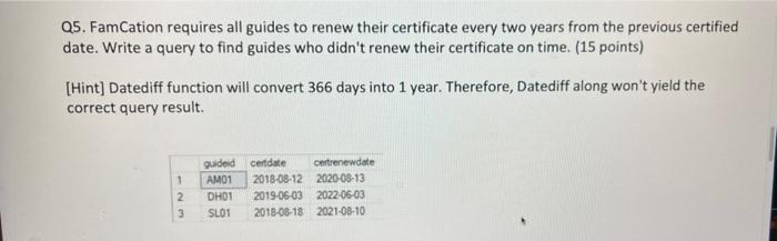 Solved Q9. The current FamCation database stores employee's | Chegg.com