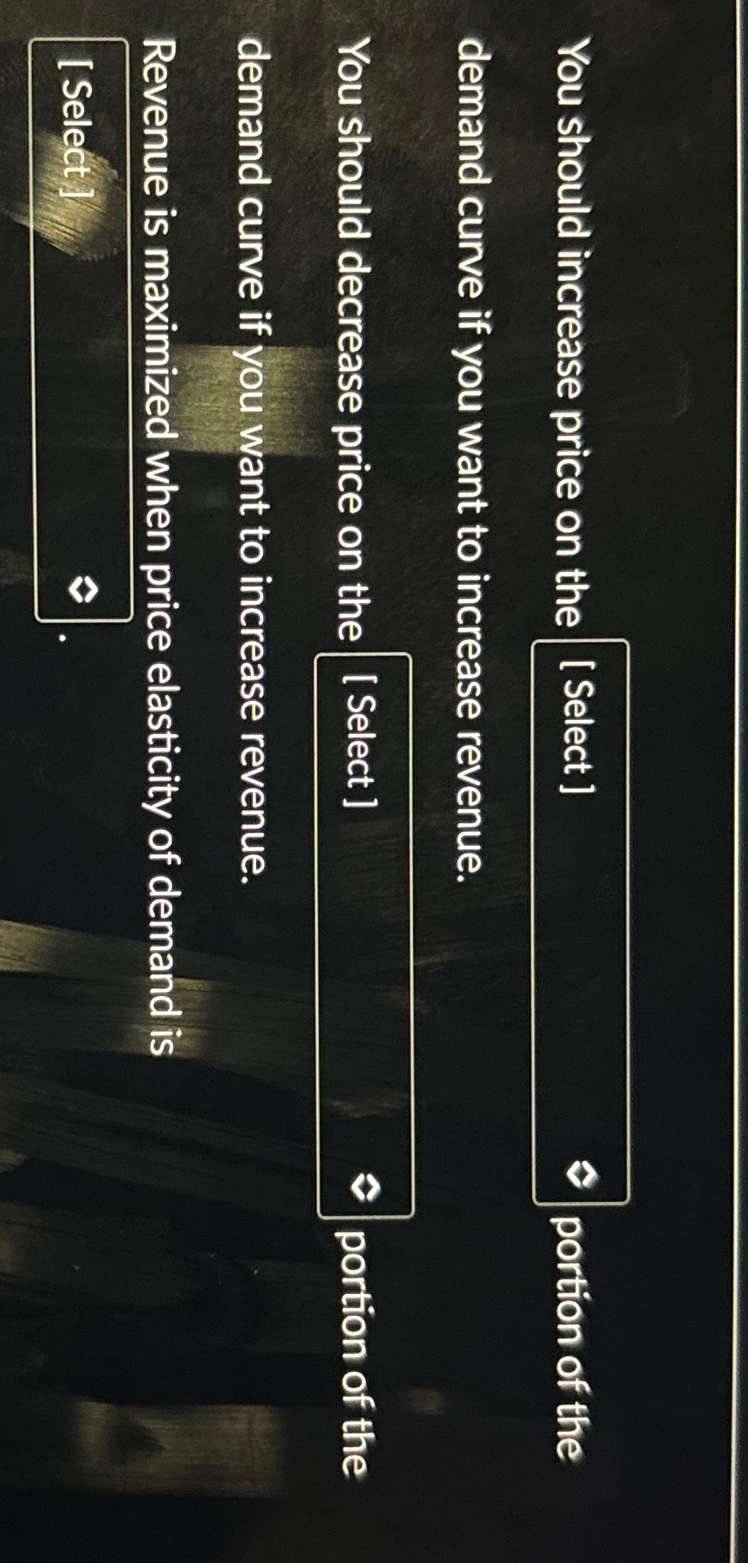 Solved You should increase price on the portion of the | Chegg.com