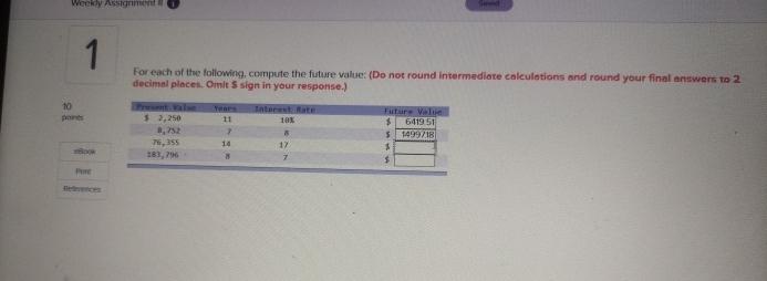 Solved 1For each of the following, compute the future value: | Chegg.com