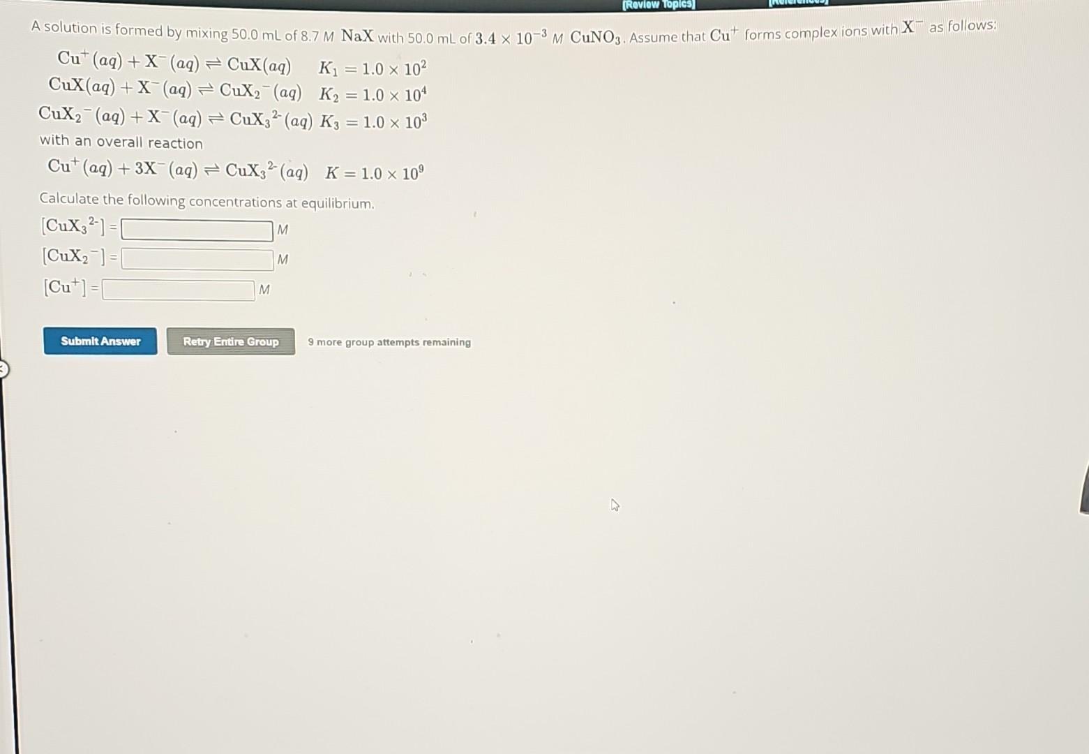 Solved The Hg2+ ion forms complex ions with I- as follows: A | Chegg.com