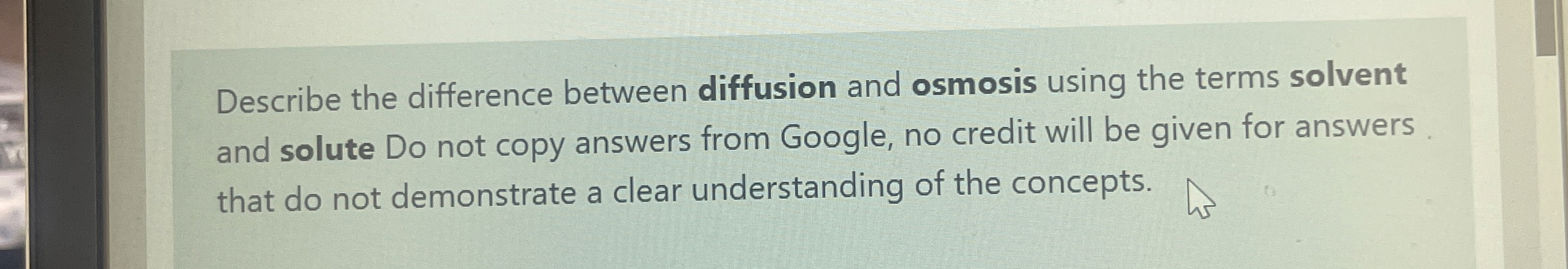 Solved Describe the difference between diffusion and osmosis | Chegg.com