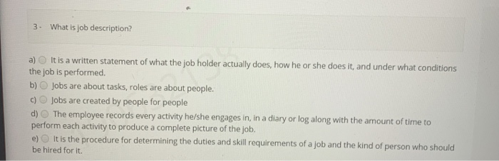 Solved 3 What Is Job Description A It Is A Written Chegg solved-3-what-is-job-description-a-it-is-a-written-chegg