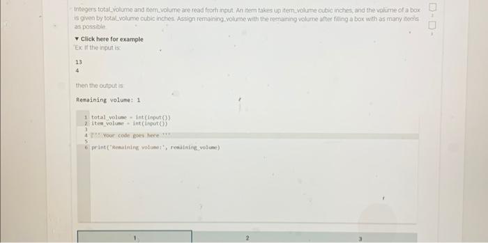 Solved Integers total.volume and item volume are read froh | Chegg.com Solved Integers total.volume and item volume are read froh | Chegg.com