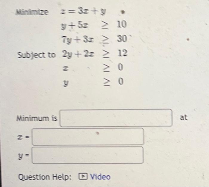 Solved Optimize The Objective Function Below Based On The 