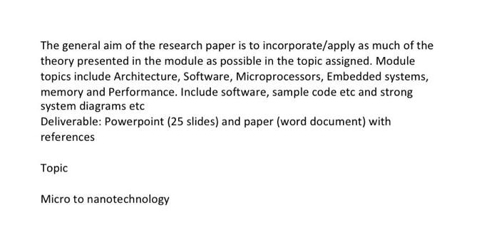 Solved The general aim of the research paper is to | Chegg.com