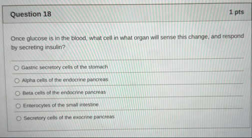 Solved Question 181 ﻿ptsOnce glucose is in the blood, what | Chegg.com