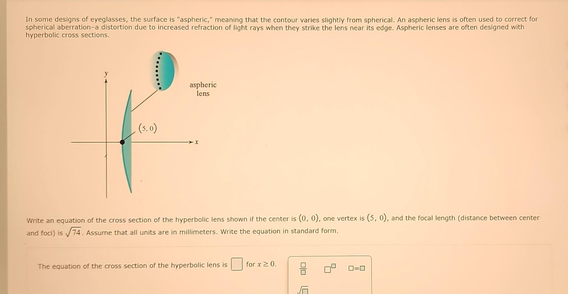 Solved In some designs of eyeglasses, the surface is | Chegg.com
