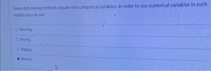 Solved Some data mining methods require only categorical | Chegg.com