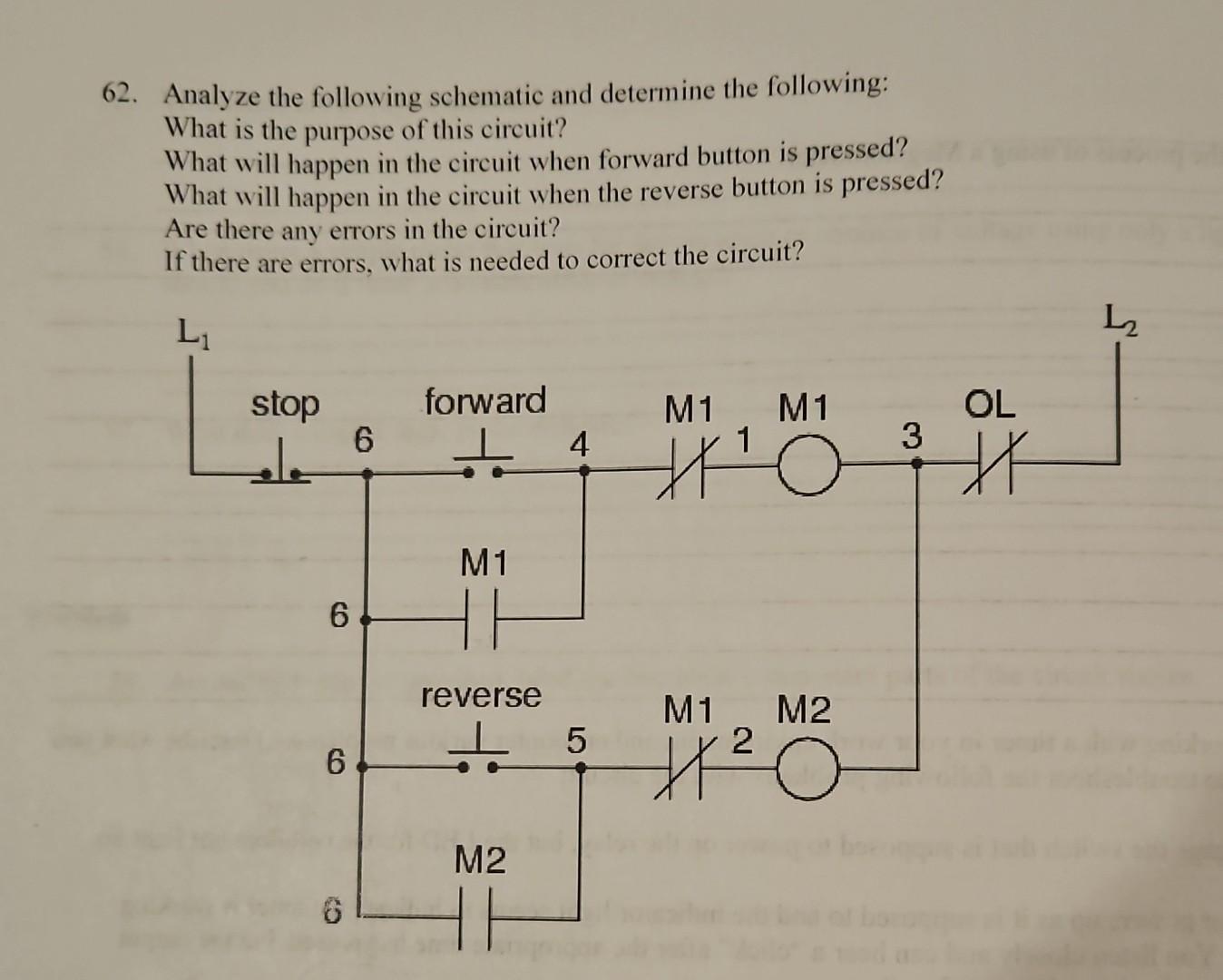 Solved Analyze the following schematic and determine the | Chegg.com