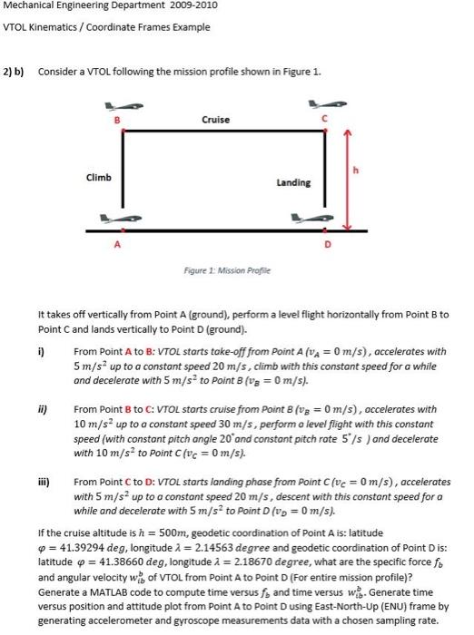 Solved 2) b) Consider a VTOL following the mission profile | Chegg.com