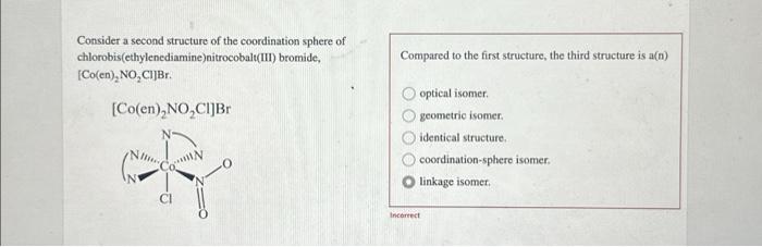 Solved The structure of the coordination sphere of | Chegg.com