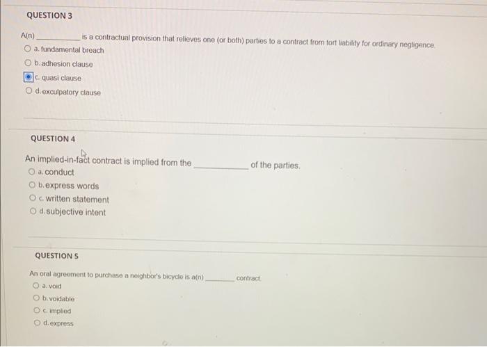 Solved A(n) is a contractual provision that relieves one (or | Chegg.com Solved A(n) is a contractual provision that relieves one (or | Chegg.com