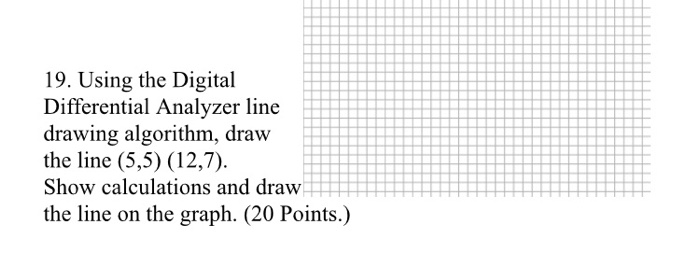 Solved 19. Using the Digital Differential Analyzer line | Chegg.com