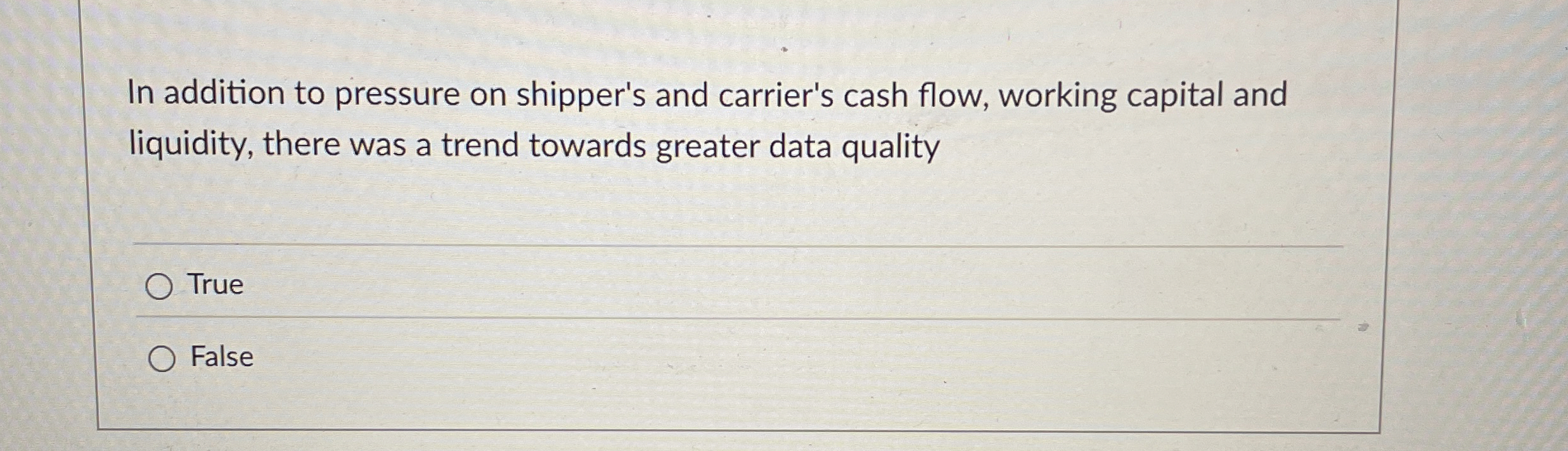 Solved In addition to pressure on shipper's and carrier's | Chegg.com