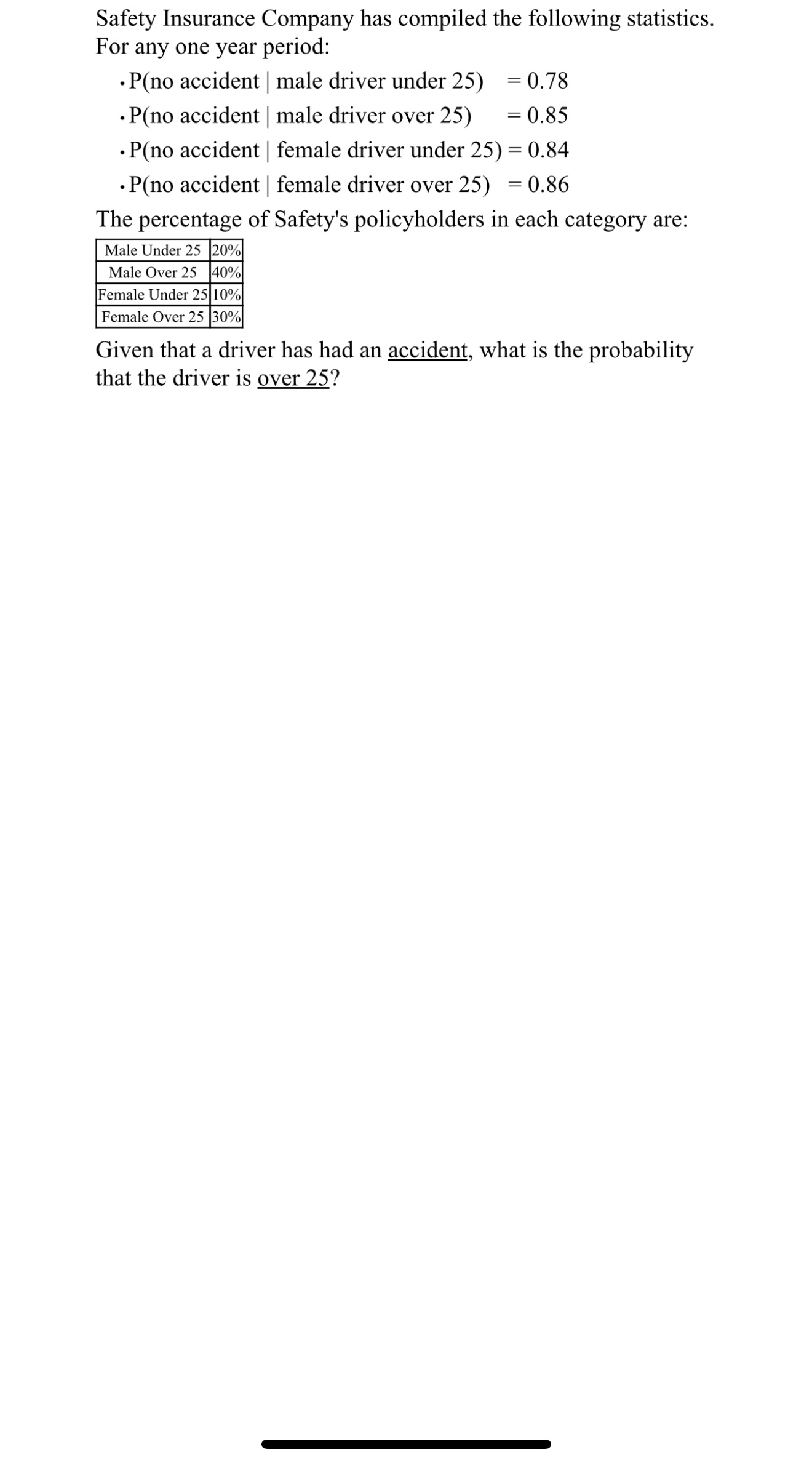 Solved Safety Insurance Company has compiled the following | Chegg.com