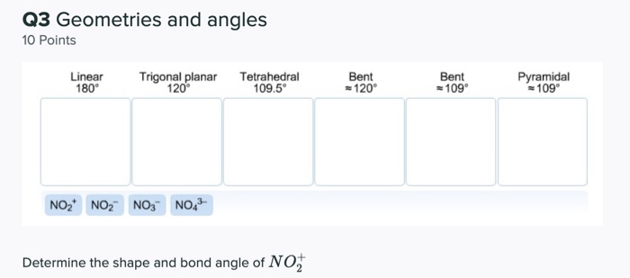 Solved Q3 Geometries and angles 10 Points Linear 180° | Chegg.com