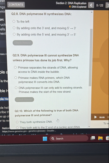 Solved CONTENTSSection 2: DNA ReplicationDNA | Chegg.com